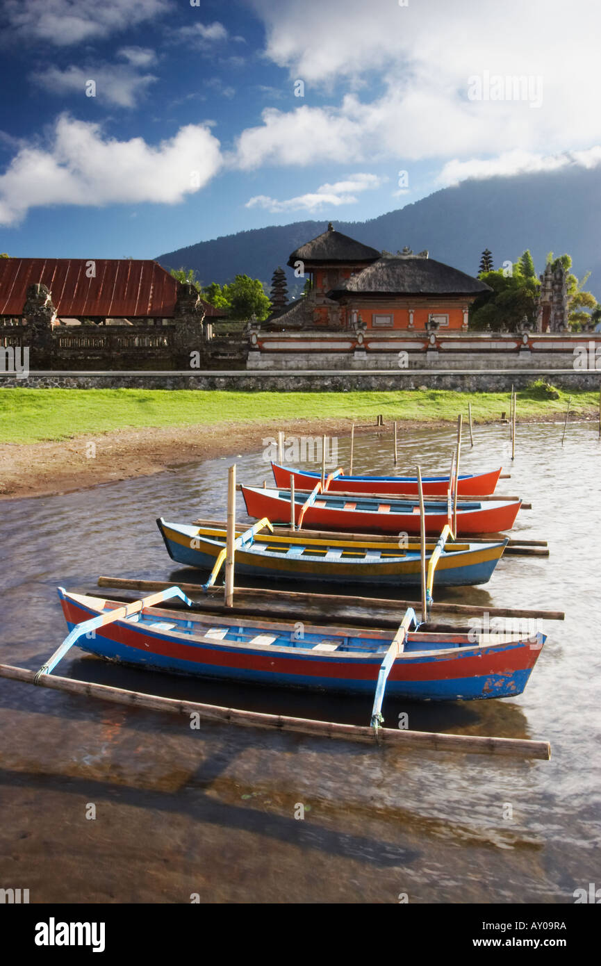Colorful Rowing Boats At Danau Bratan Stock Photo - Alamy