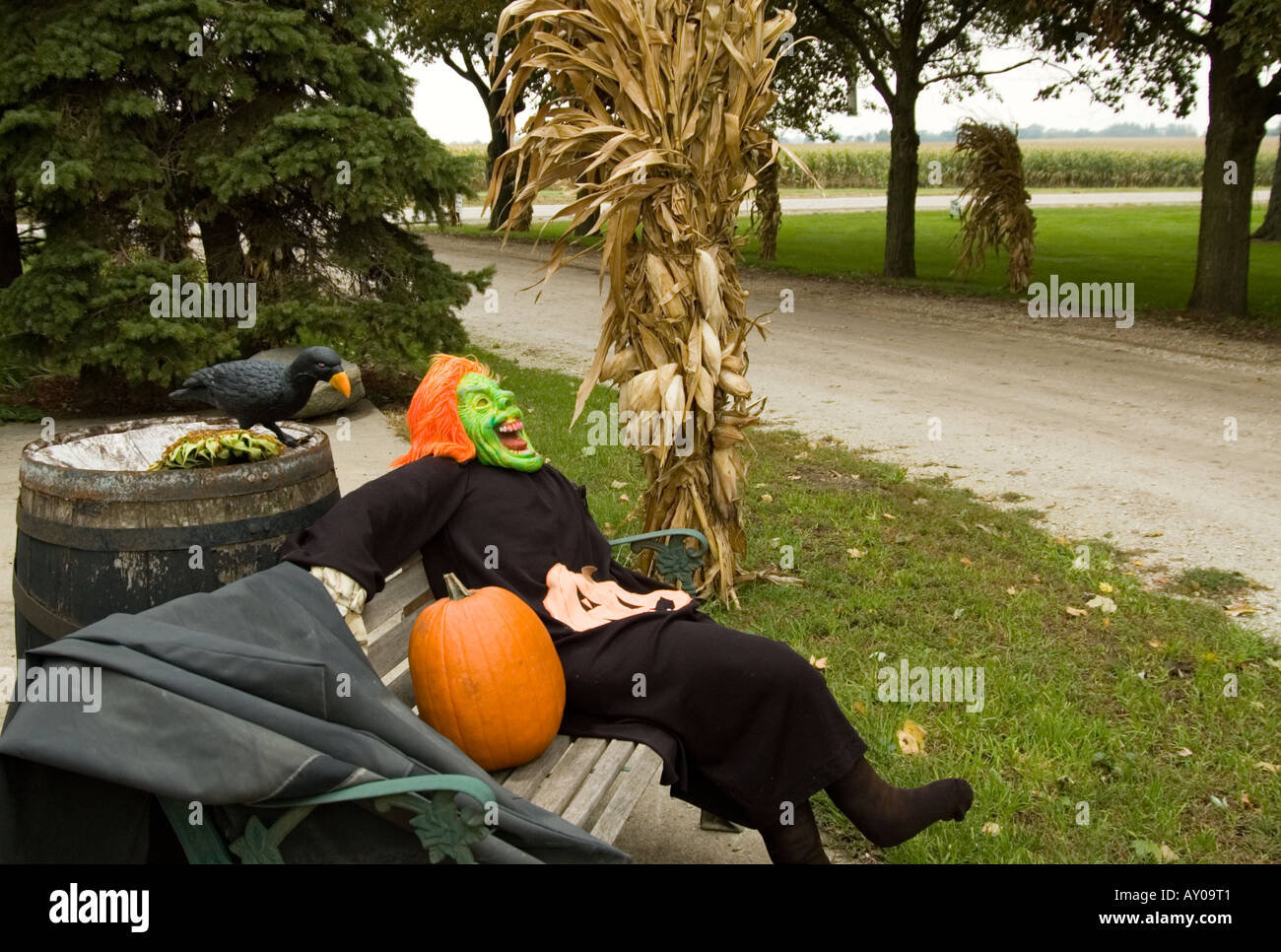 Halloween decoration on the farm Stock Photo - Alamy