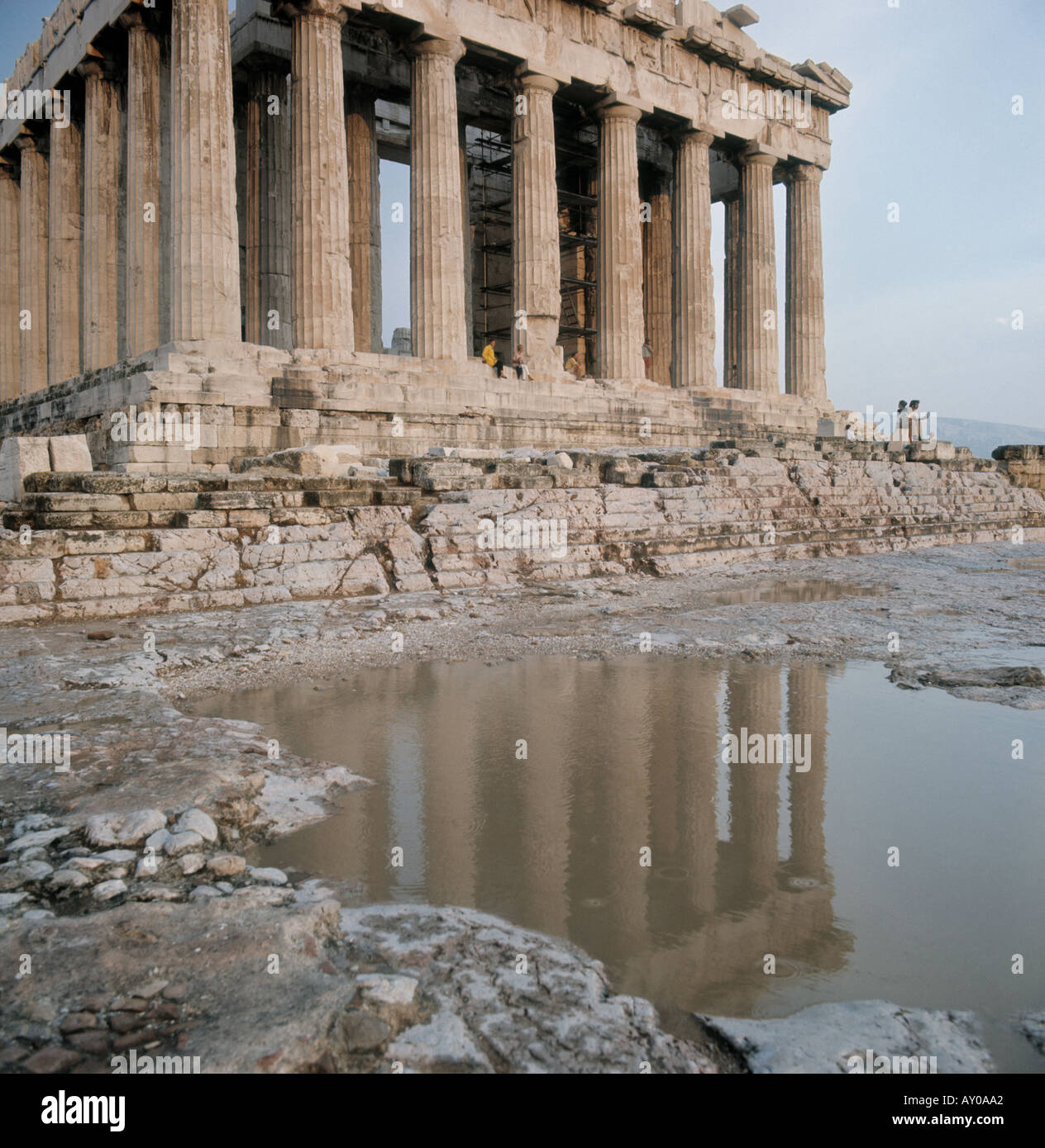 The Parthenon on the Acropolis on a wet overcast day Stock Photo - Alamy