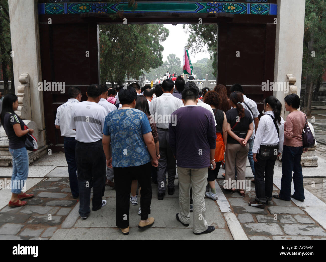 Chinese tourists visting the Ming Dynasty Tombs at Dingling Stock Photo ...