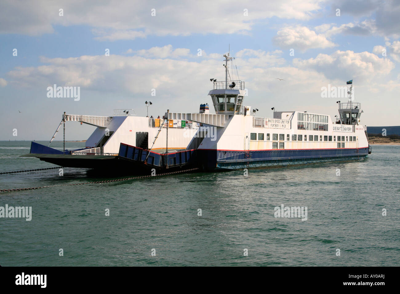 Bramble Bush Bay chain ferry that crosses the entrance to Poole Harbour ...