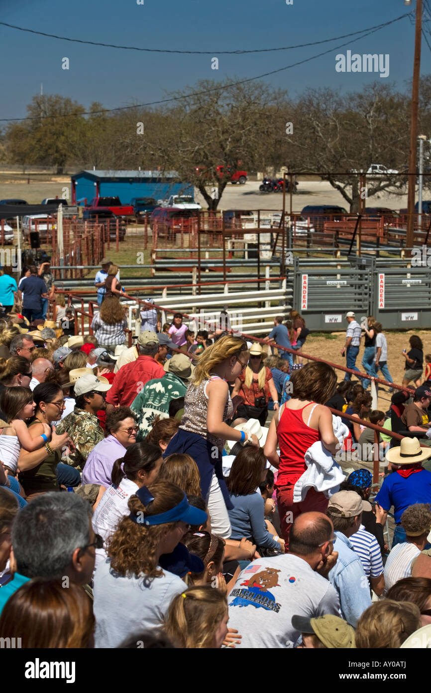Texas rodeo stands full of people. small town event Stock Photo - Alamy