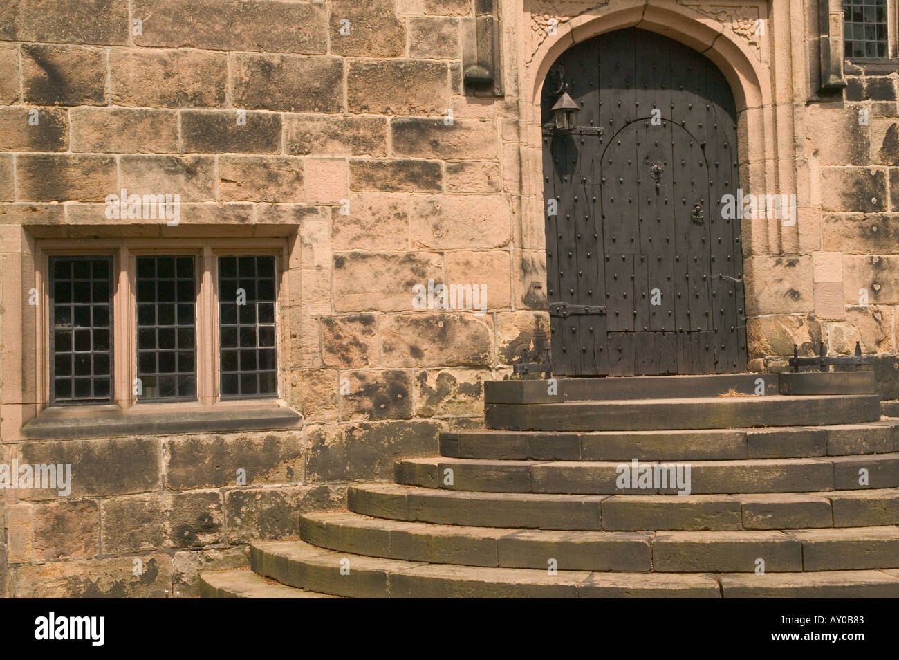 Curved Steps to Castle Door Stock Photo - Alamy