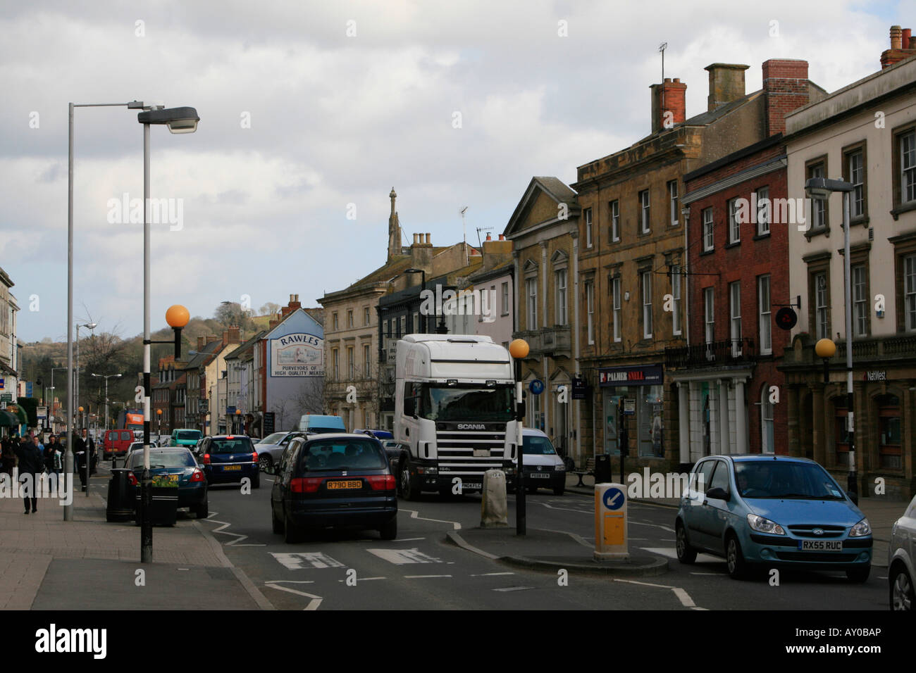 Bridport town centre shops and buildings Dorset, England.UK GB Stock ...