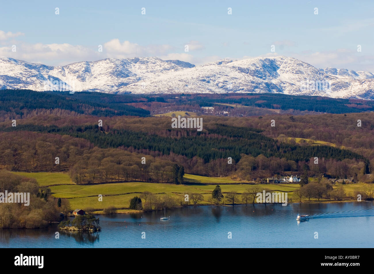 View over Windermere to the Coniston Fells from Gummer s How Lake ...