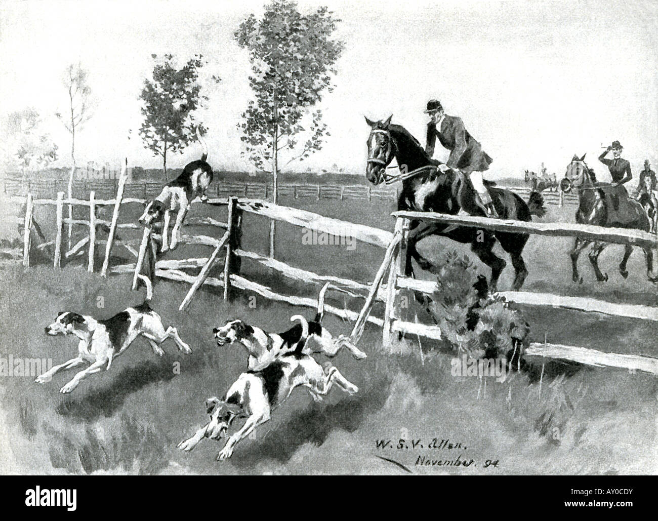 Fox hunt 19th century hi-res stock photography and images - Alamy
