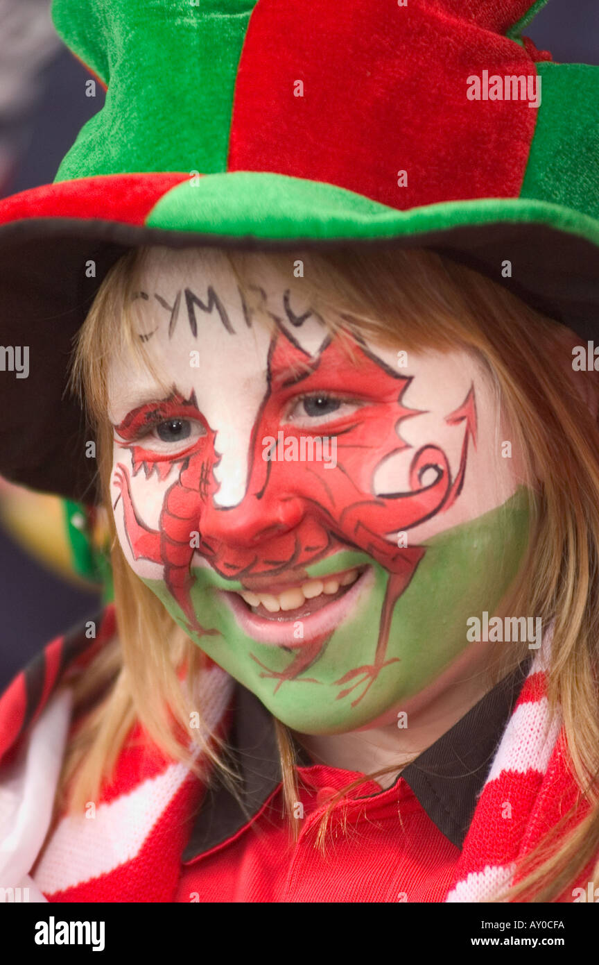 Rugby Fan Face Paint Stock Photos & Rugby Fan Face Paint Stock Images ...