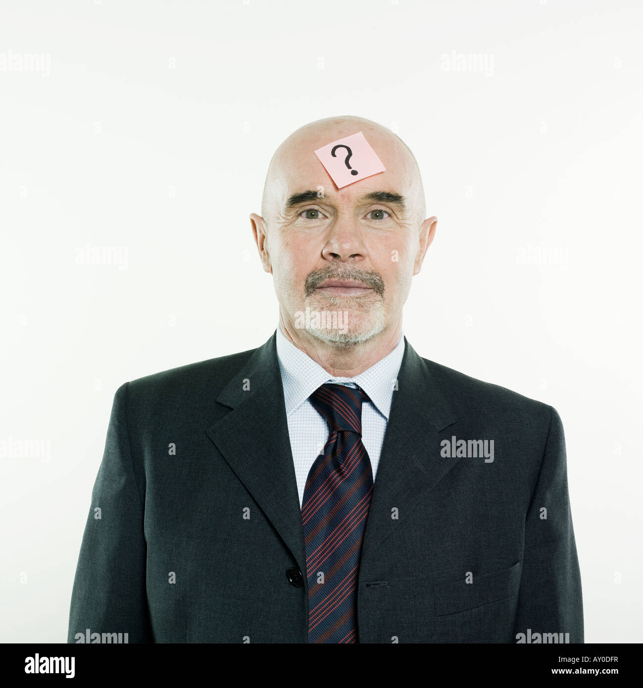 studio portrait isolated on white background of a man senior having a ...