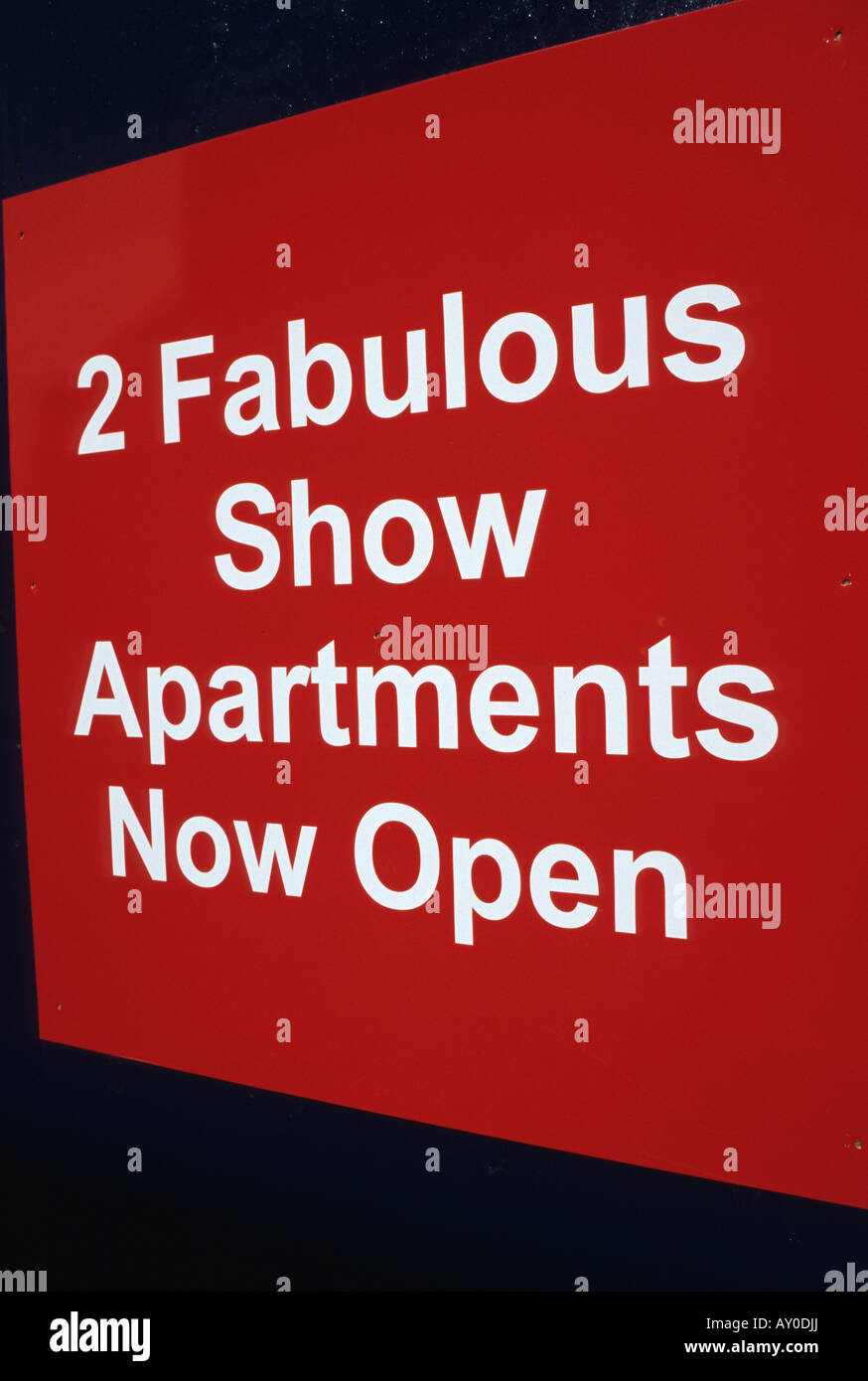 Show Apartments Now Open Sign Stock Photo - Alamy