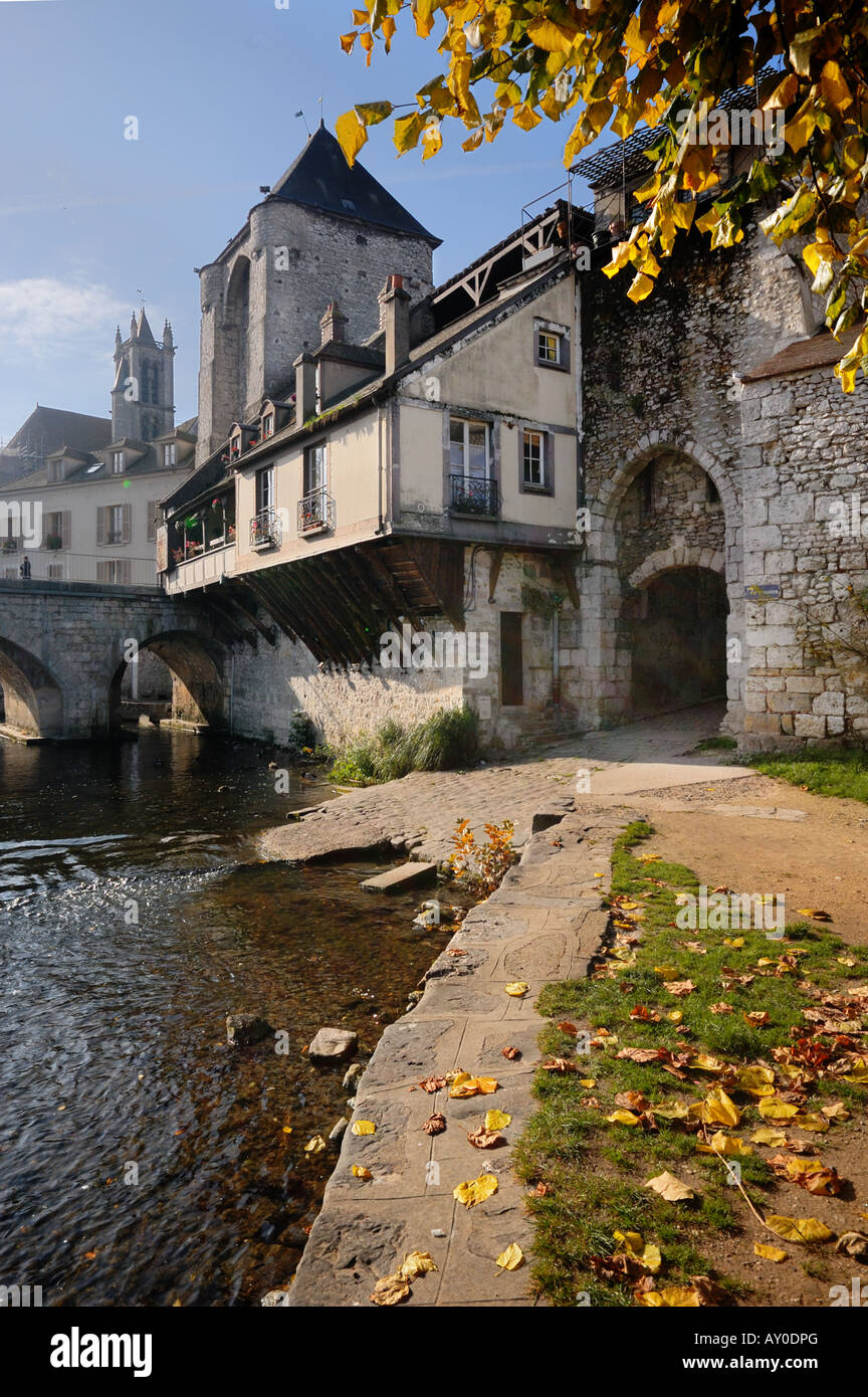 The Old Houses of Moret-Sur-Loing, Seine et Marne, France Stock Photo ...
