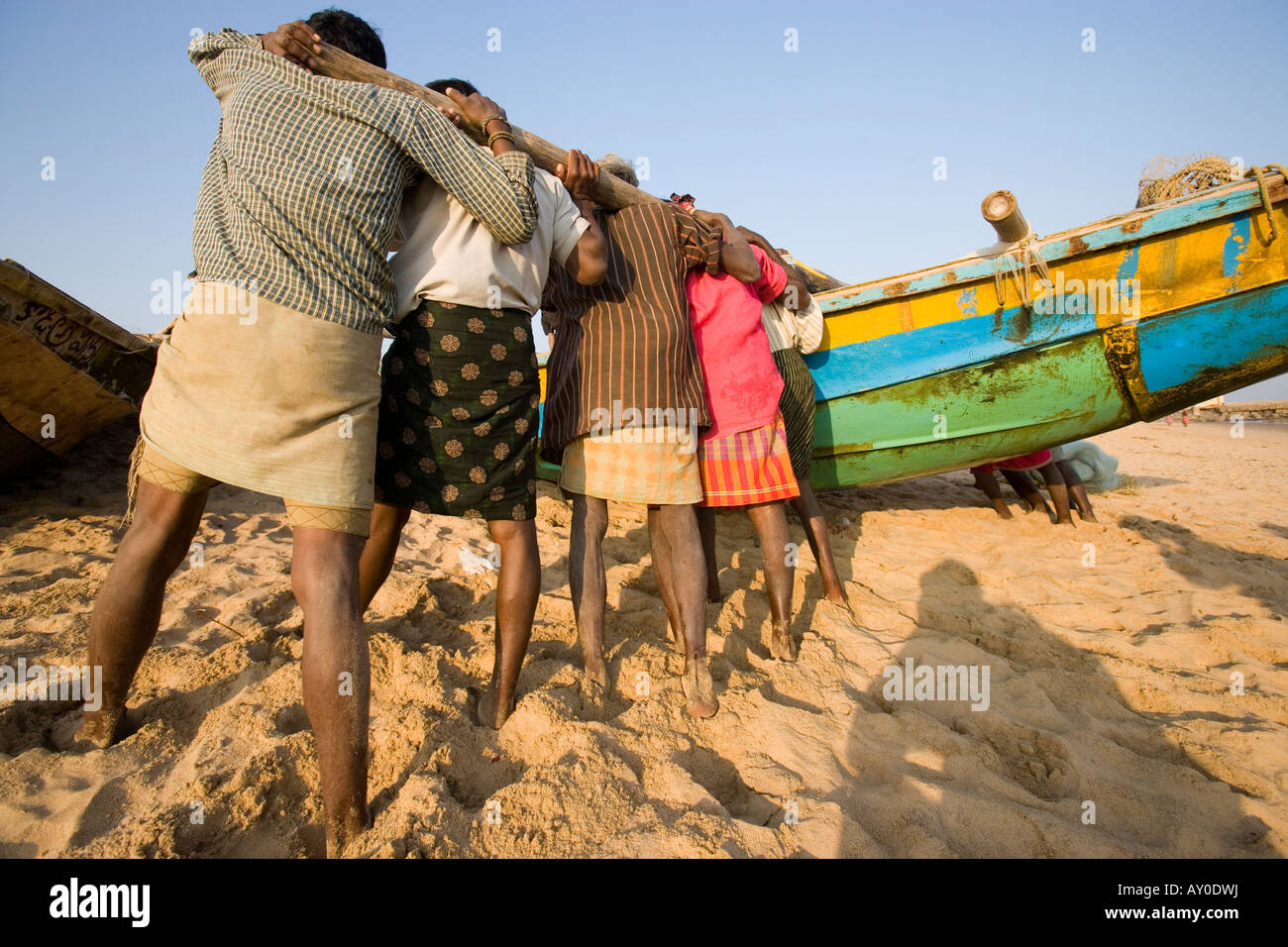 Indian men in a fishing village, near Bhubaneswar, Orissa, India Stock ...