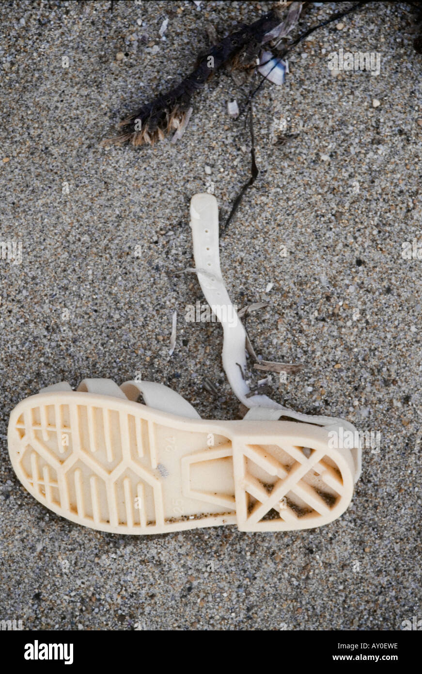 sand, trash, slipper, rubber, pollution, vandalism, stick, light yellow ...