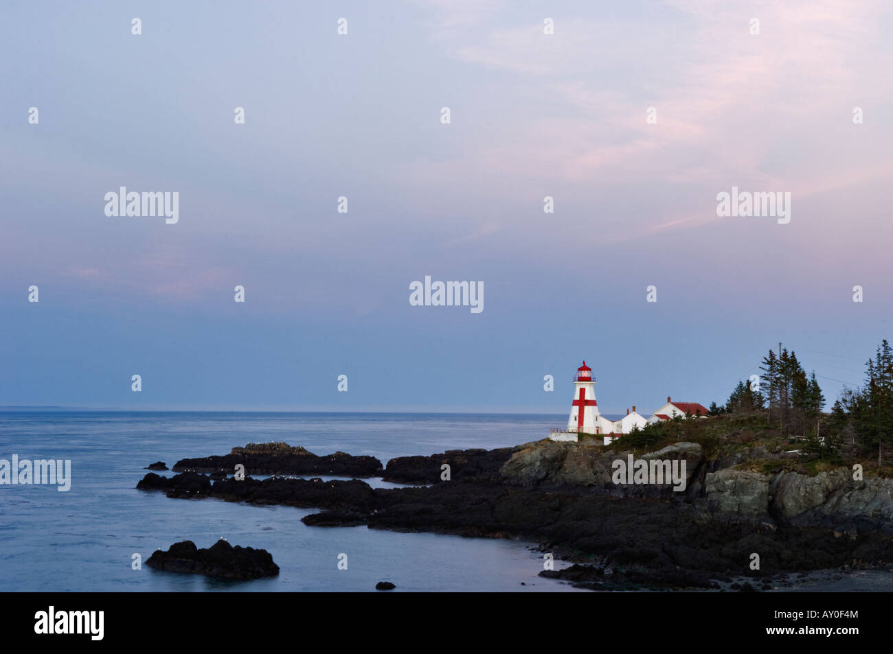 East Quoddy Lighthouse at Sunset Campobello Island New Brunswick Canada ...