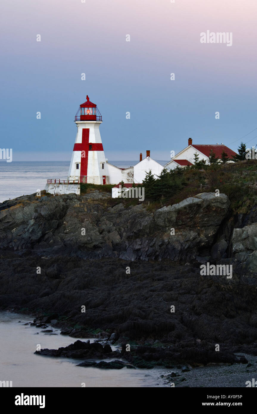 East Quoddy Lighthouse at Sunset Campobello Island New Brunswick Canada ...