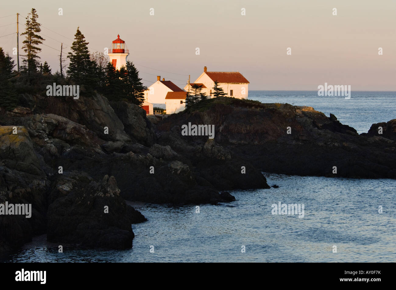 East Quoddy Lighthouse at Sunset Campobello Island New Brunswick Canada ...