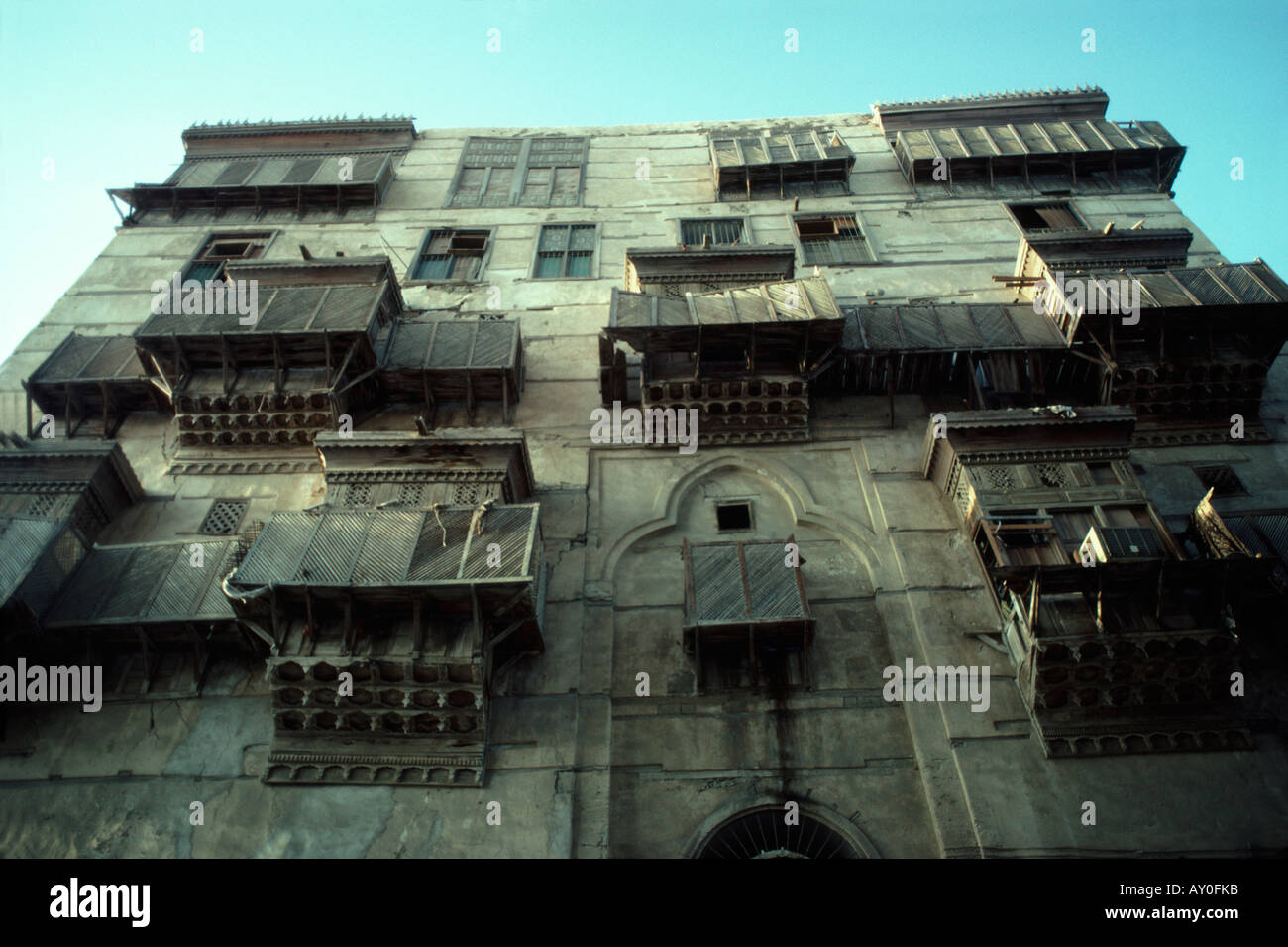 Facade of old and traditional building in old part of jeddah saudi ...