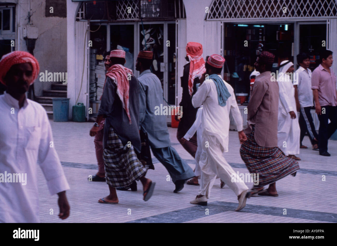 streetscene in jeddah saudi arabia showing men walking in the souk area ...