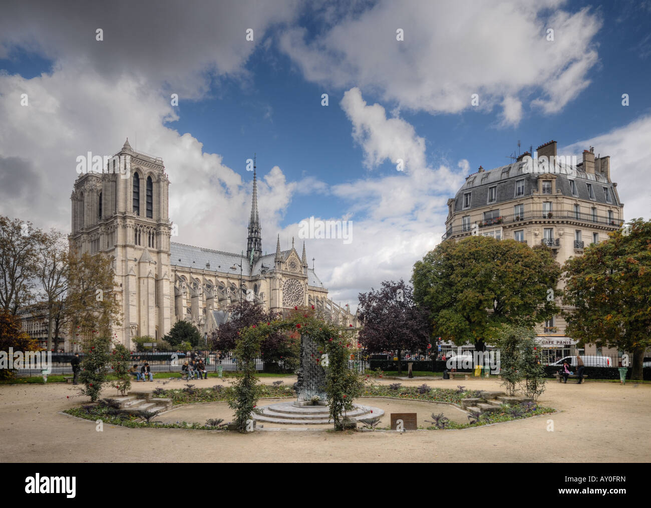 Square trees notre dame cathedral hi-res stock photography and images ...