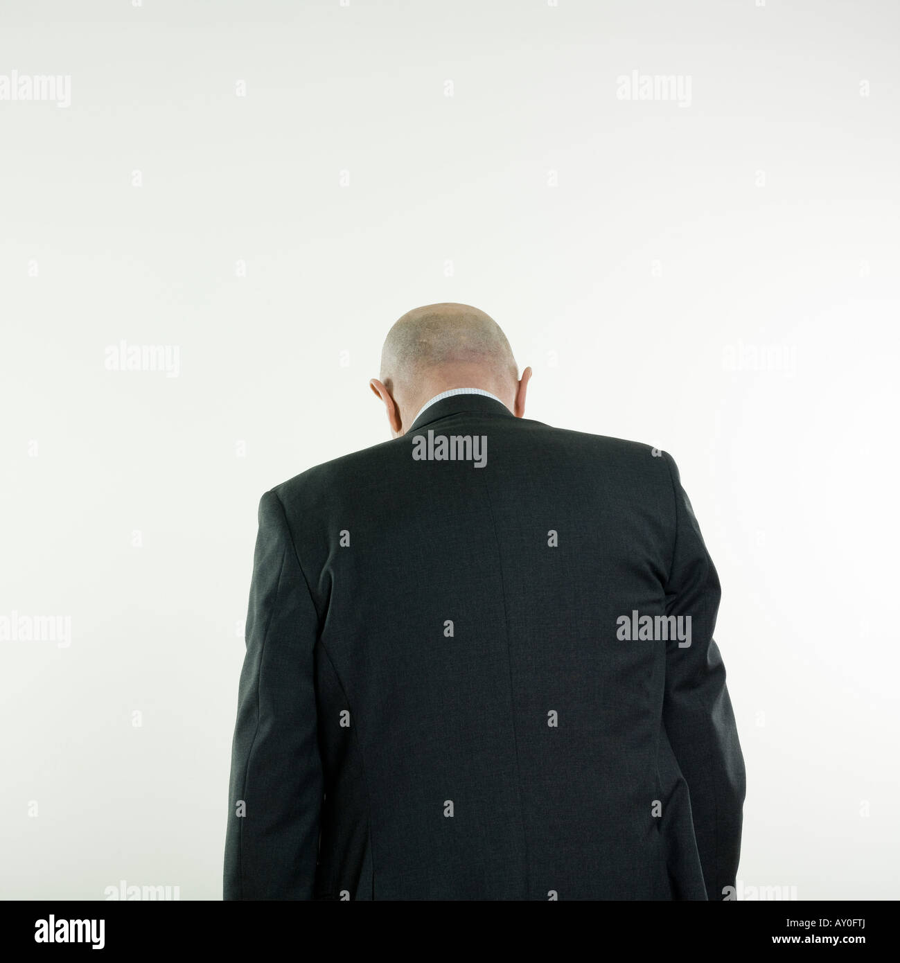 studio portrait isolated on white background of a man senior back Stock ...