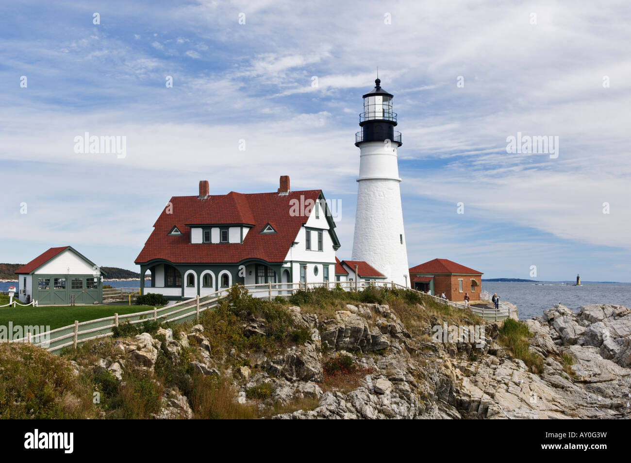 Portland spring point ledge lighthouse hi-res stock photography and ...