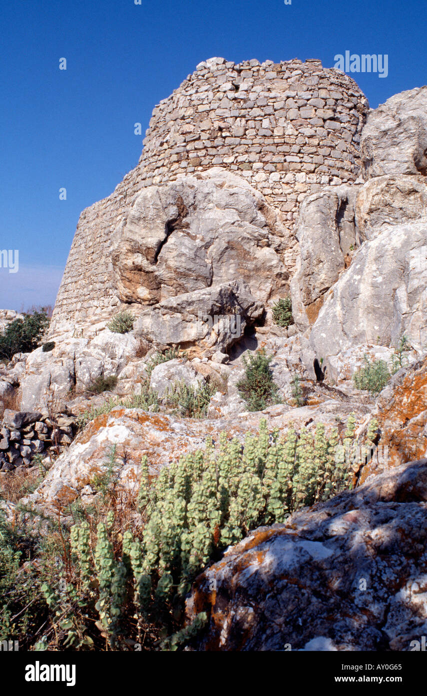 Tilos, Mikro Chorio, Johanniter Ruine, Detail Fassade Stock Photo - Alamy