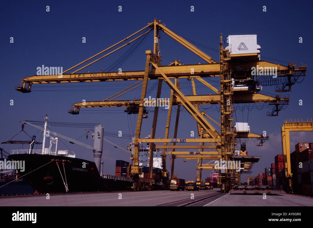 Laem chabang container port thailand fareast asia southest asia showing ...