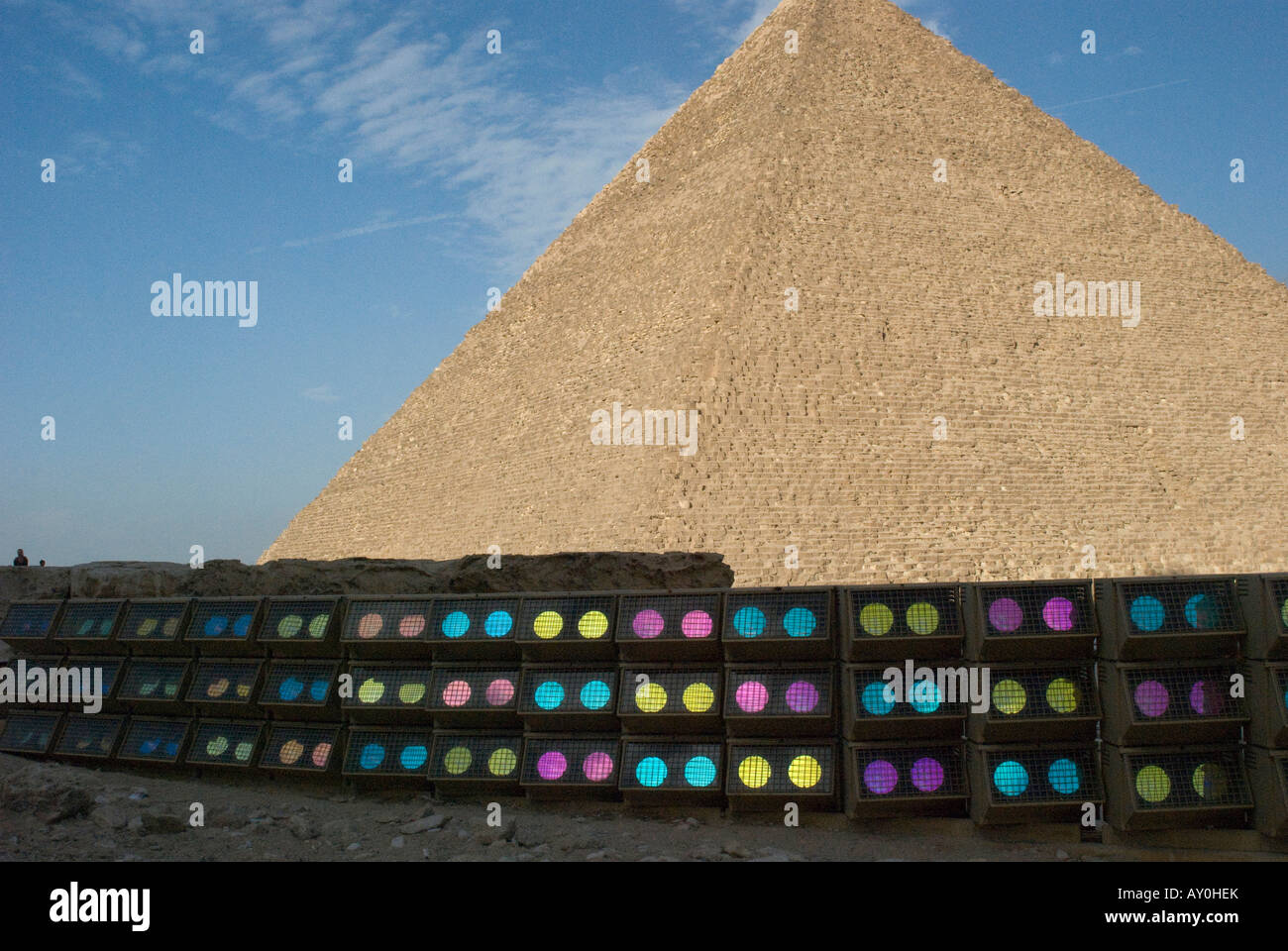 pyramid with lights Stock Photo - Alamy