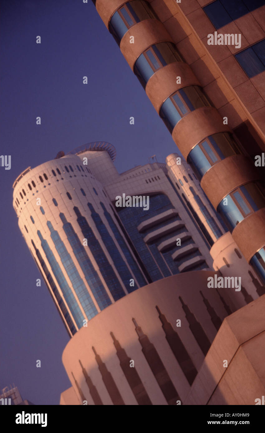 Graphic shot of hi tech buildings in Deira Dubai united arab emirates ...