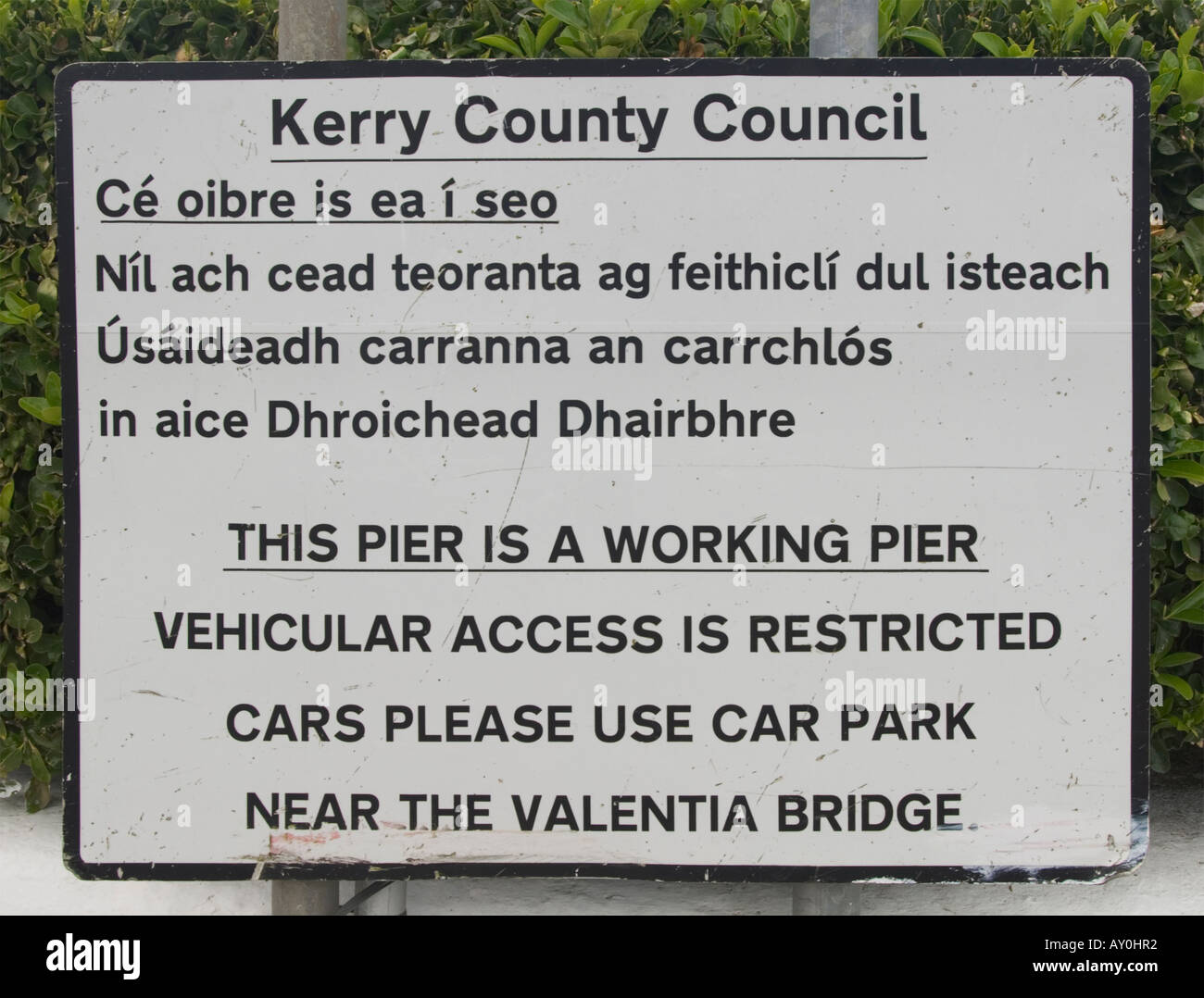 Ireland County Kerry Ring of Kerry Portmagee sign in Irish and English ...