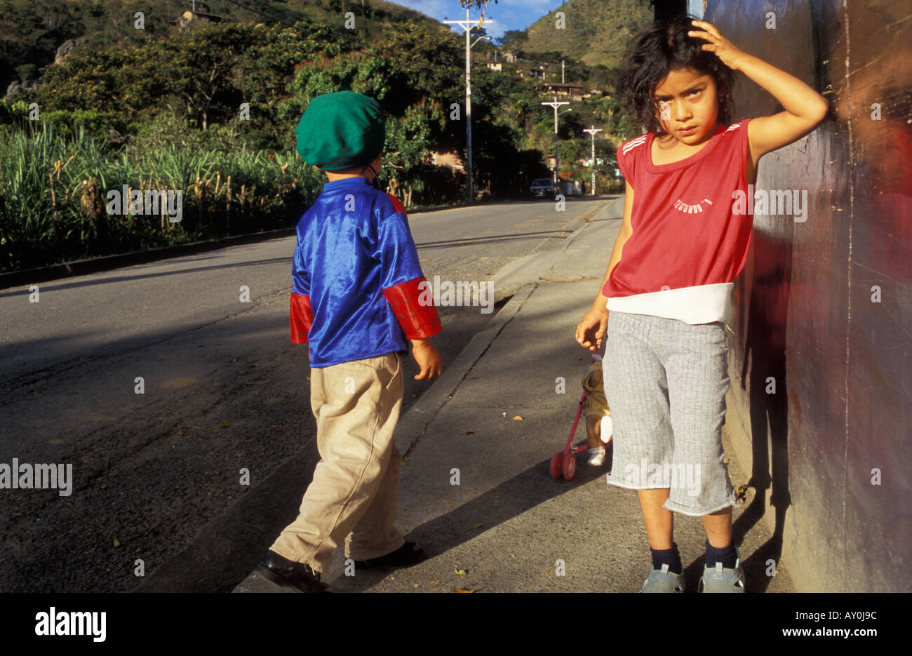 A little Ecuadorian girl and boy from Vilcabamba, Ecuador Stock Photo ...