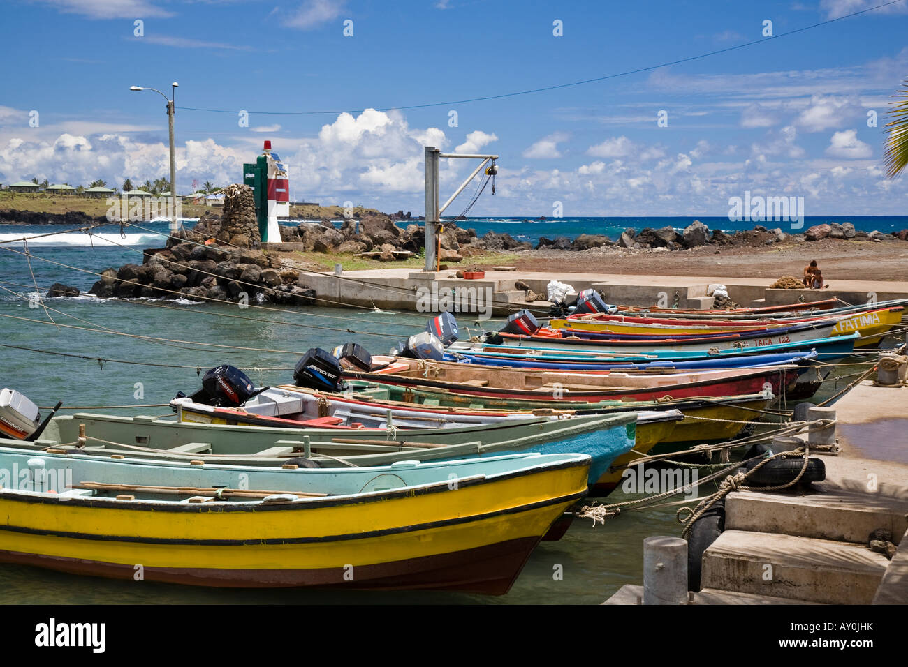 Island rapa nui fishing boats hi-res stock photography and images - Alamy