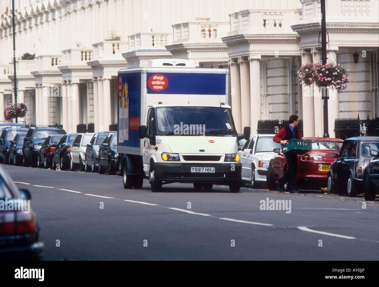 Internet shopping van delivering shopping UK Stock Photo - Alamy