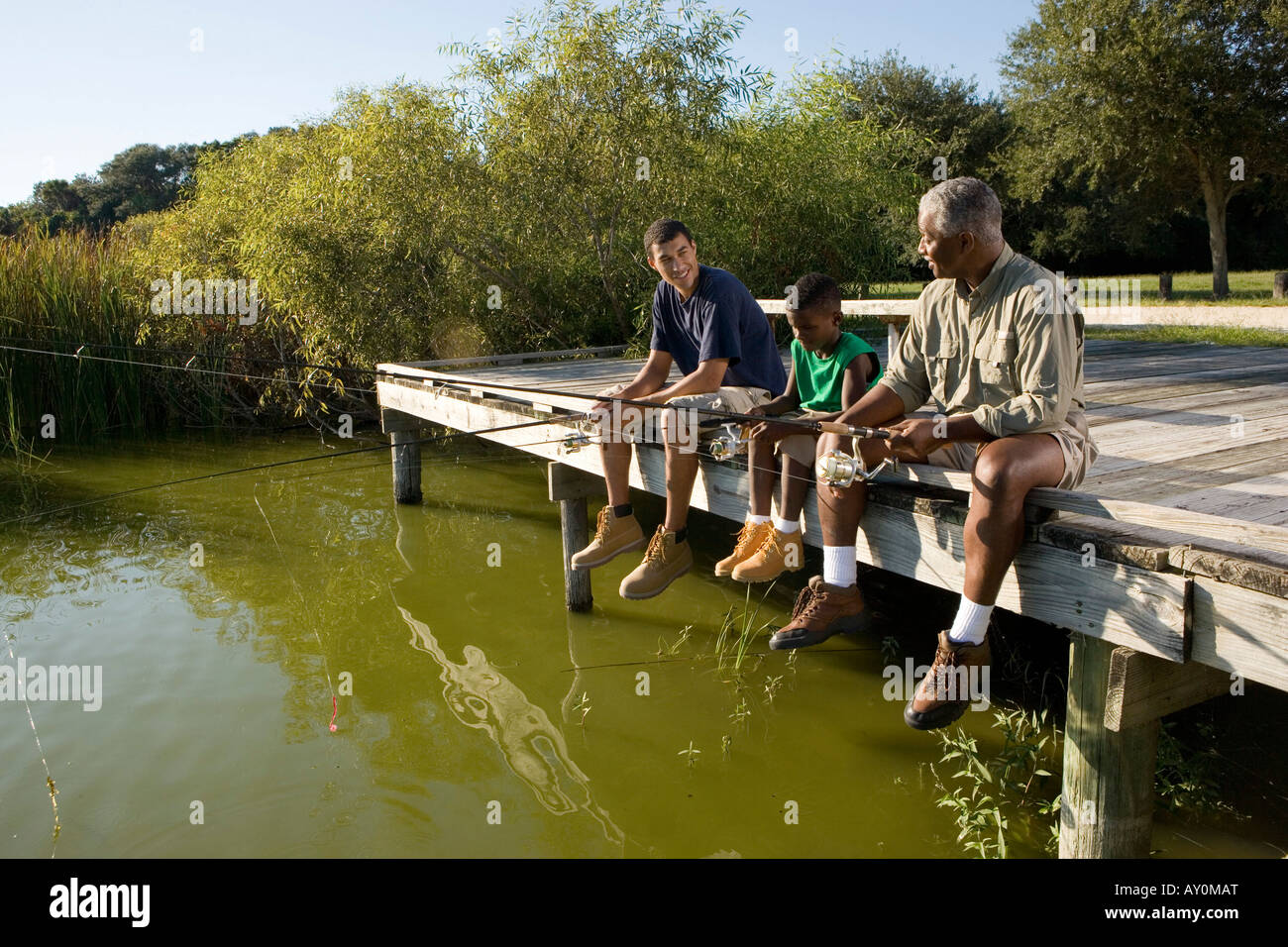 Black Family Fishing