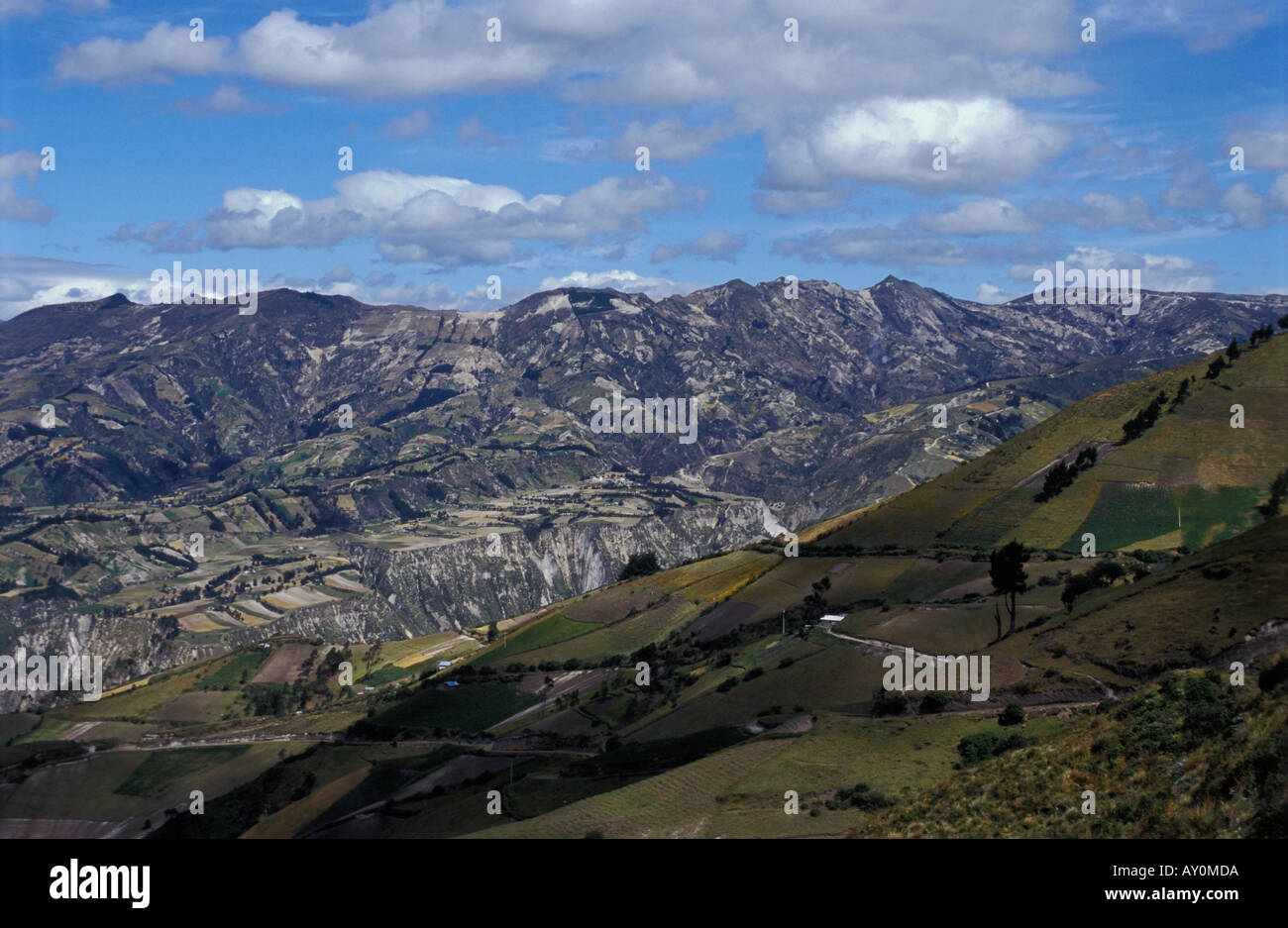 Landscape around the village of Chugchilan near Latacunga in Ecuador ...