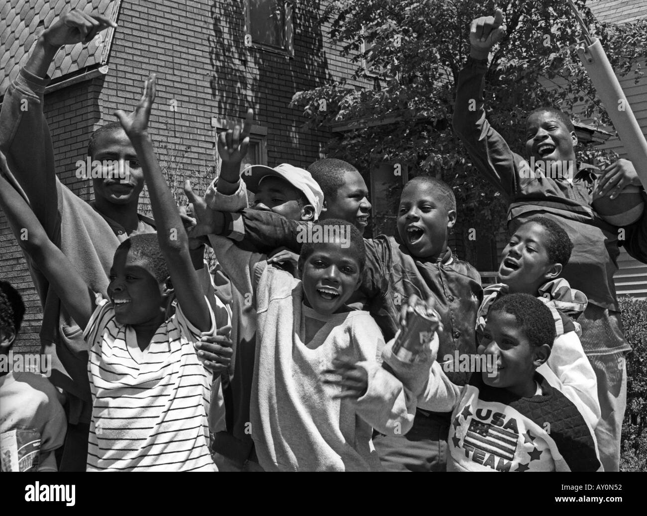 Detroit Michigan Children on a street on Detroit s east side Stock ...