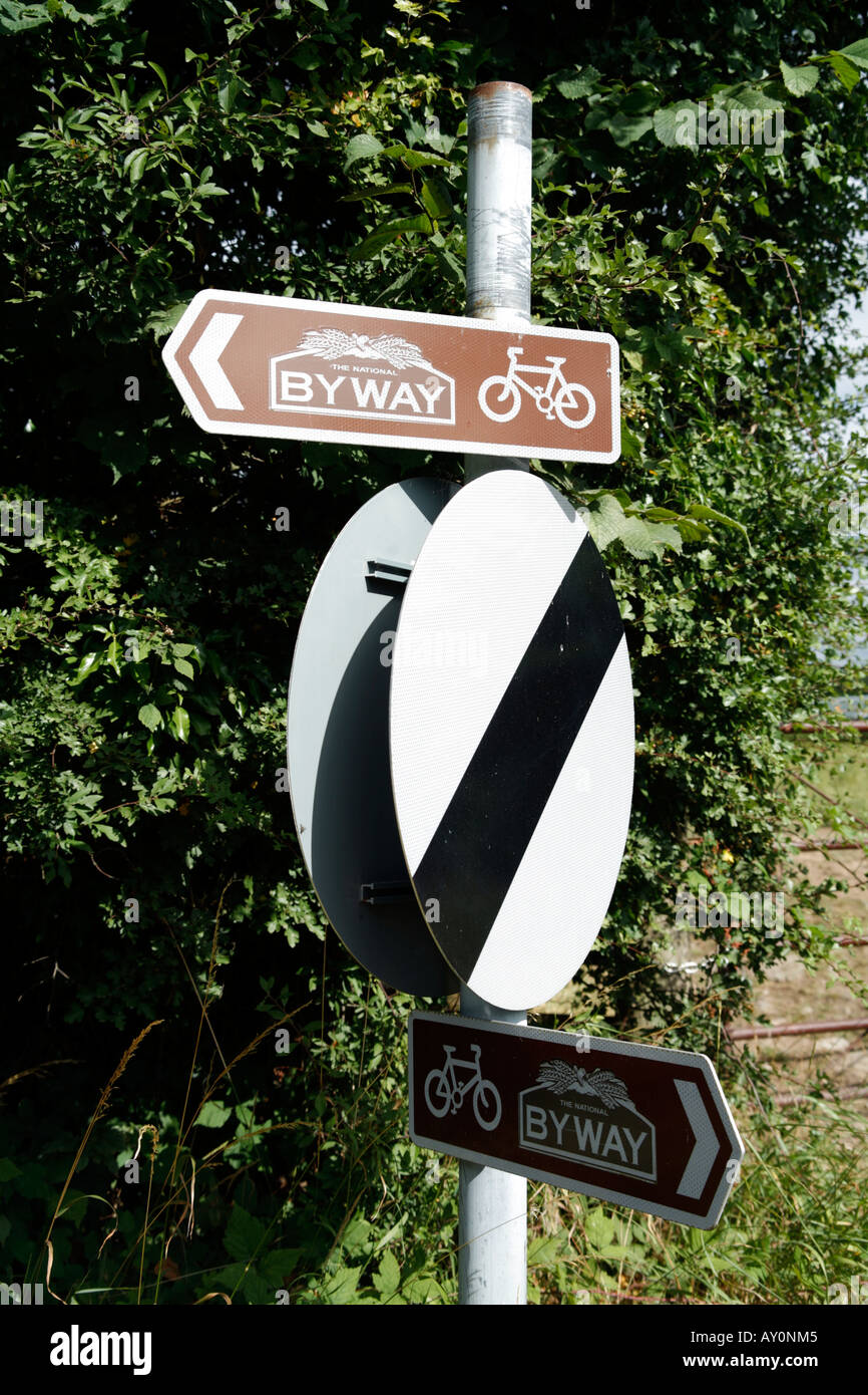 Byway and National Speed Limit Road Sign Stock Photo - Alamy