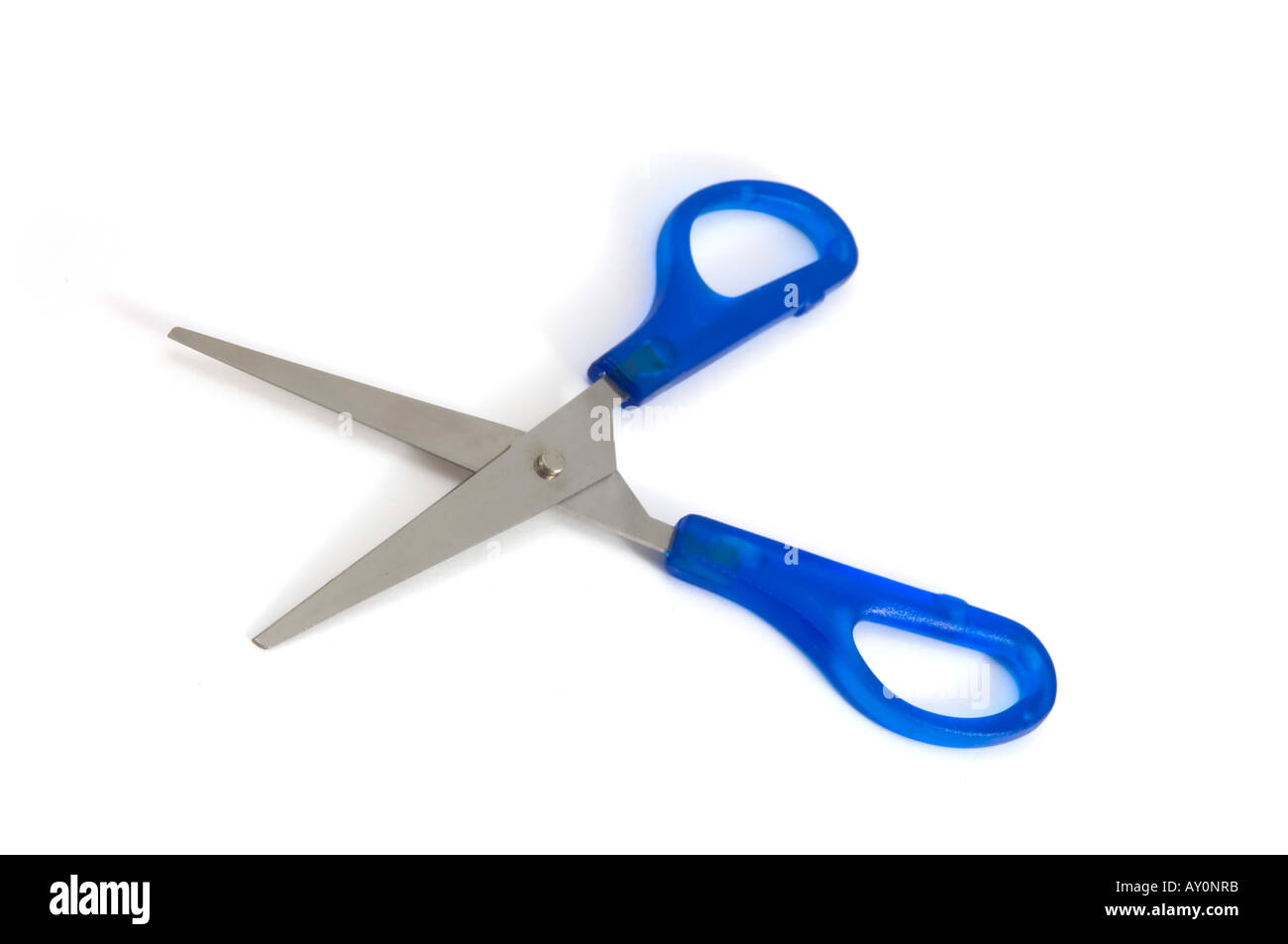 Blue handled scissors Stock Photo - Alamy