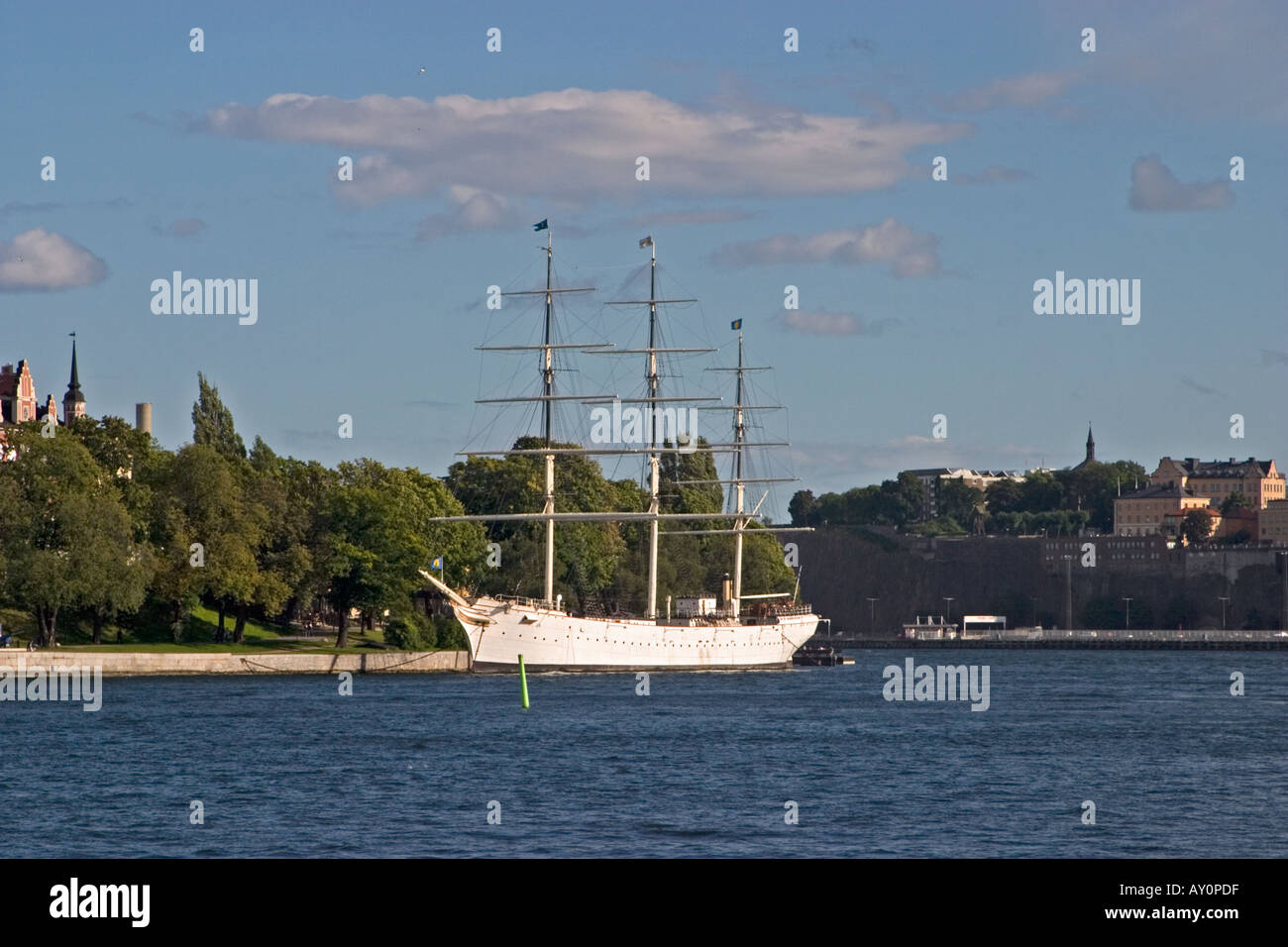 af Chapman square rigged ship at Skeppsholmen, Stockholm, Sweden Stock ...