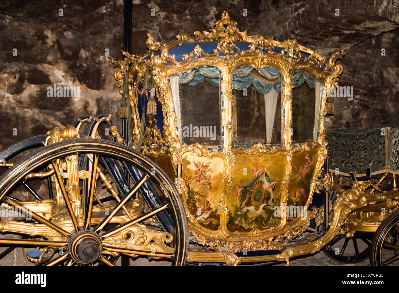 Gilded carriage, Royal Armory, Stockholm, Sweden Stock Photo - Alamy
