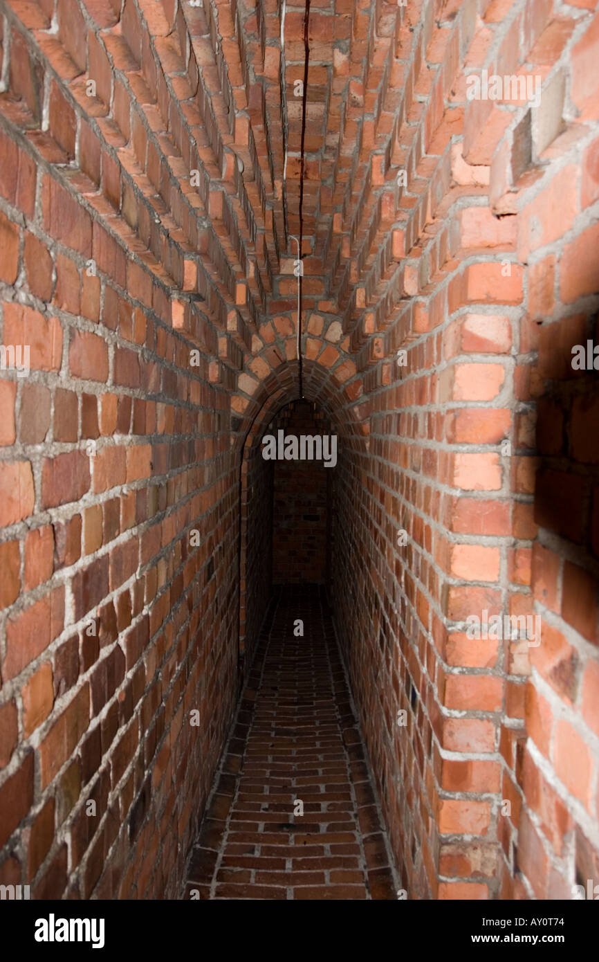 Narrow brick passageway City Hall tower, Stockholm, Sweden Stock Photo ...