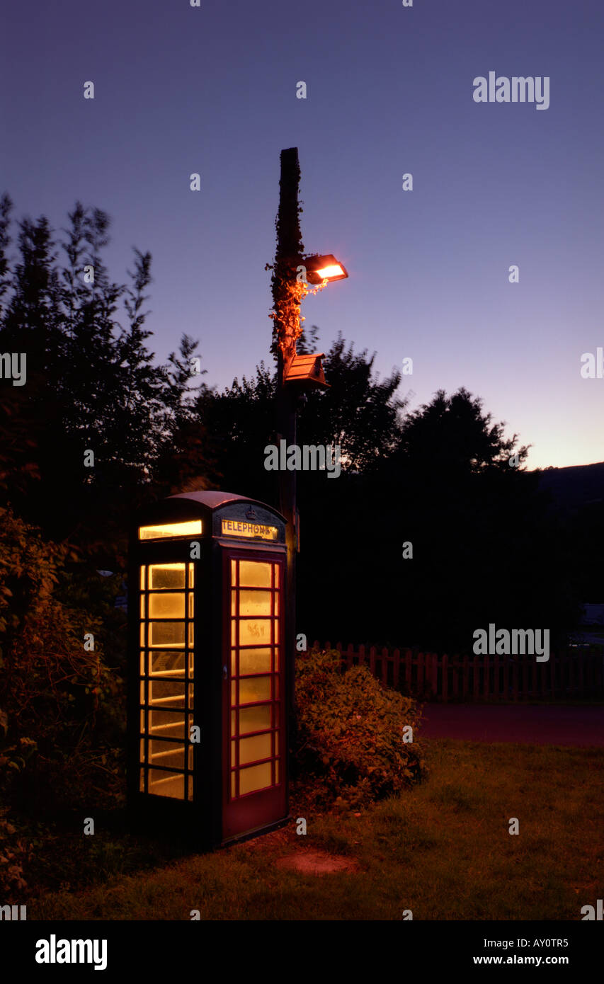 british telephone box in rural wales Stock Photo - Alamy