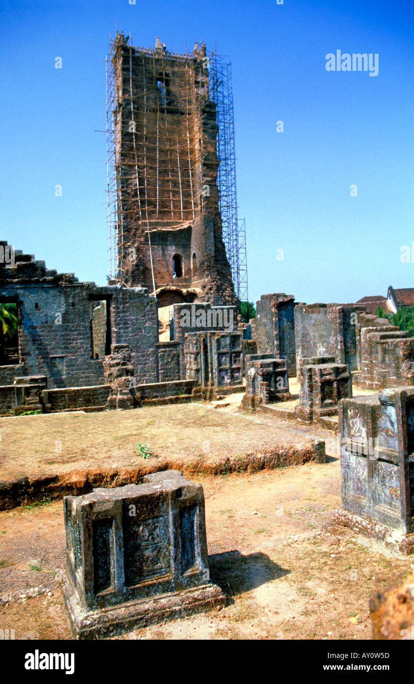 The ruins of Church of Our Lady of Grace. Remains of the facade of 1602 ...