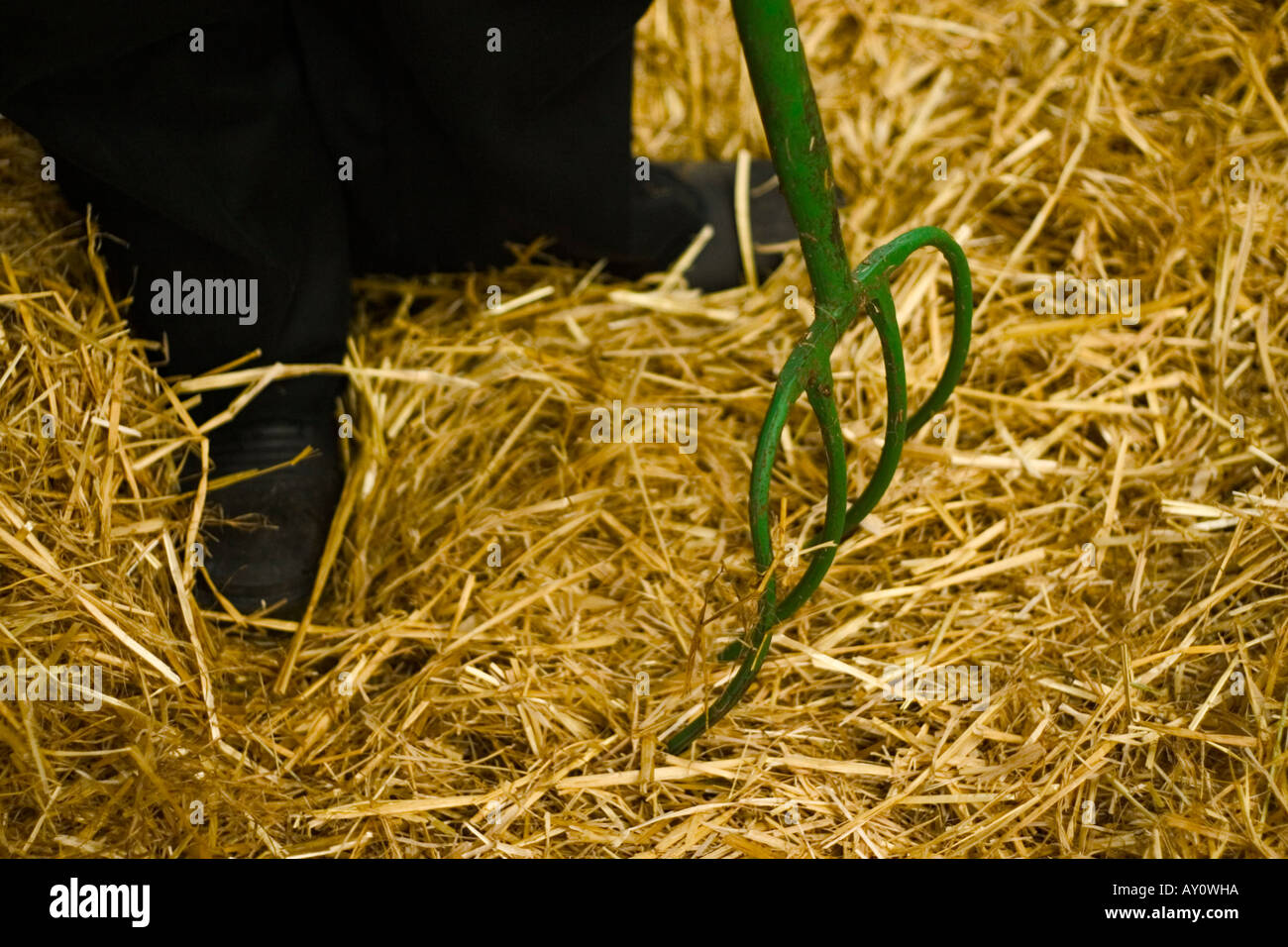 pitchfork and straw Stock Photo - Alamy