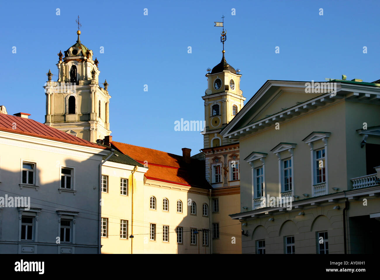 A detail of the University buildings in the Old Town Area of Vilnius ...