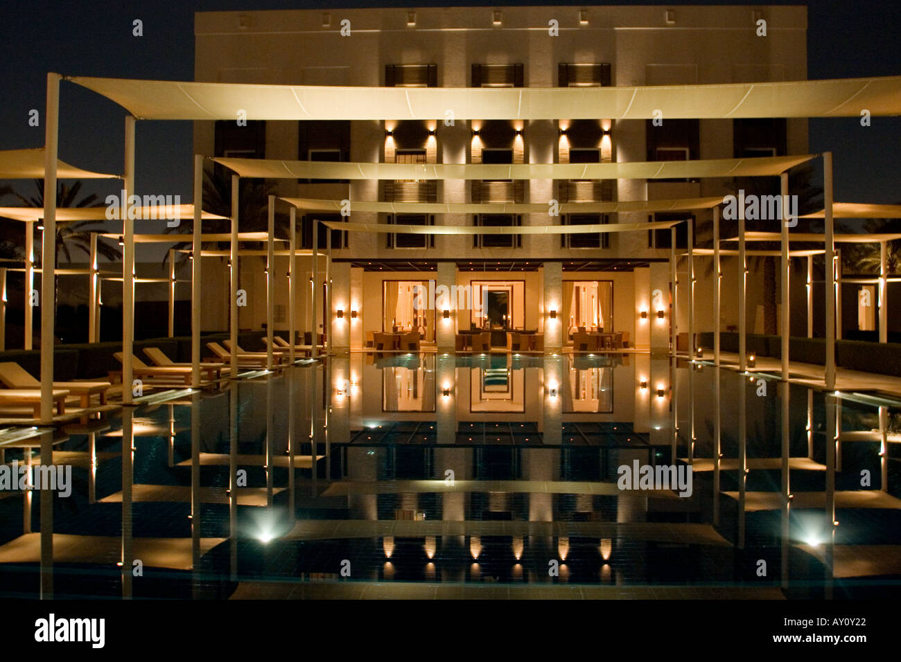 The pool area of the Chedi hotel Muscat Oman Stock Photo - Alamy