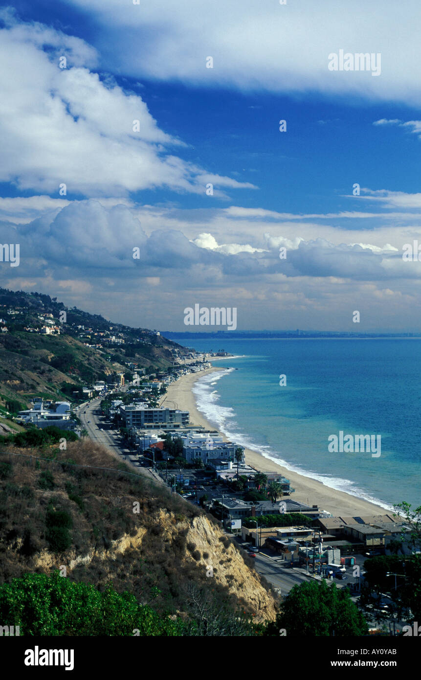 Malibu coastline Looking down on Pacific Coast Highway with the Pacific ...