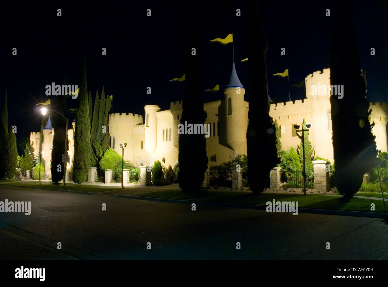 castle at night Stock Photo - Alamy