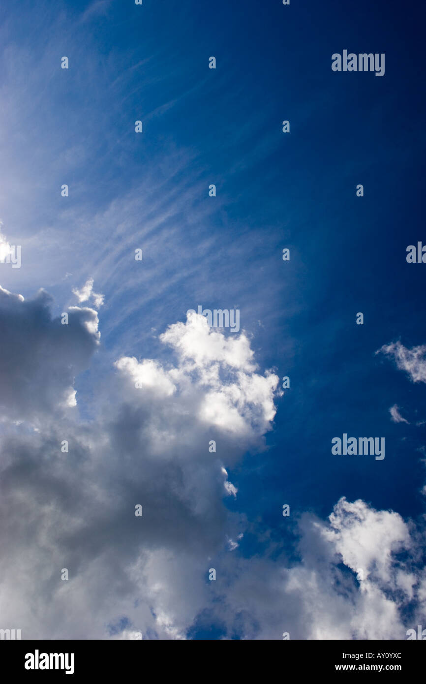 Backlit clouds blue sky Stock Photo - Alamy