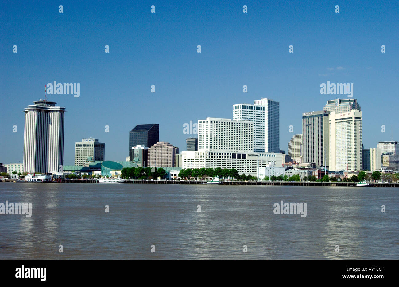 Skyline of New Orleans Louisianna from Algiers Point in the Westbank ...