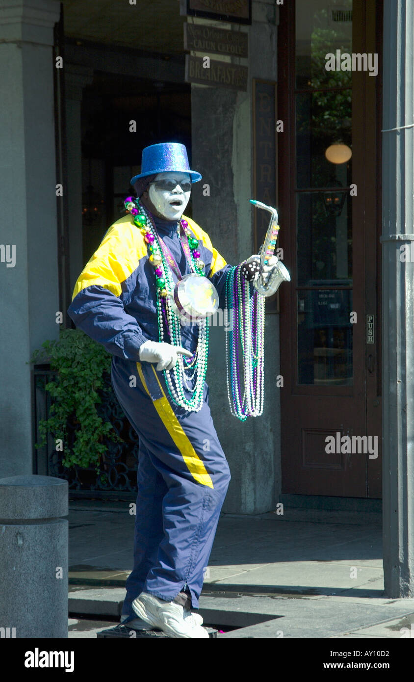 Mime artist in the French Quarter of New Orleans Louisianna USA Stock ...